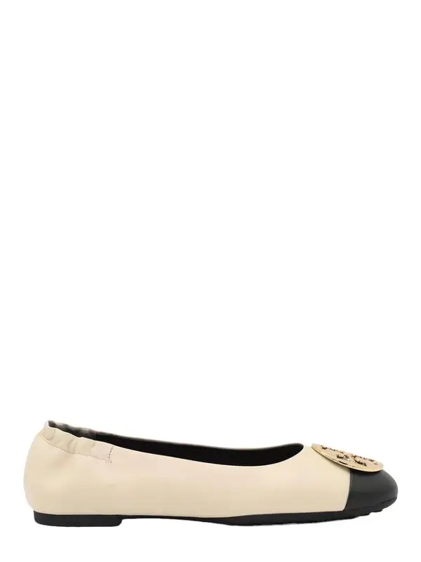 Tory Burch Logo-plaque Ballerinas - Neutrals