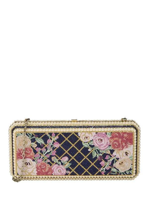 Judith Leiber Crystal Embellished Floral Minaudière - Multi