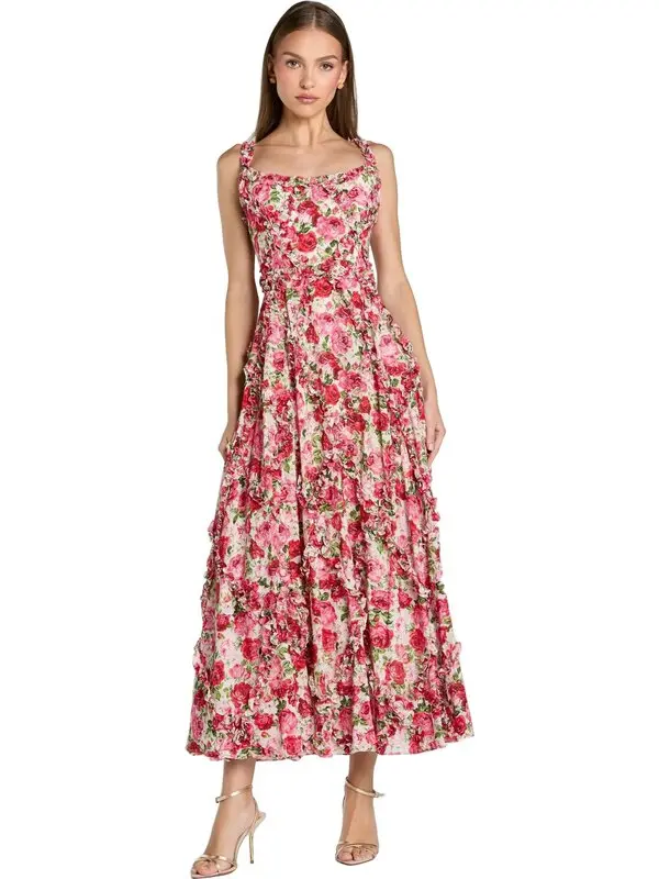Mac Duggal Floral A-line Dress - Pink