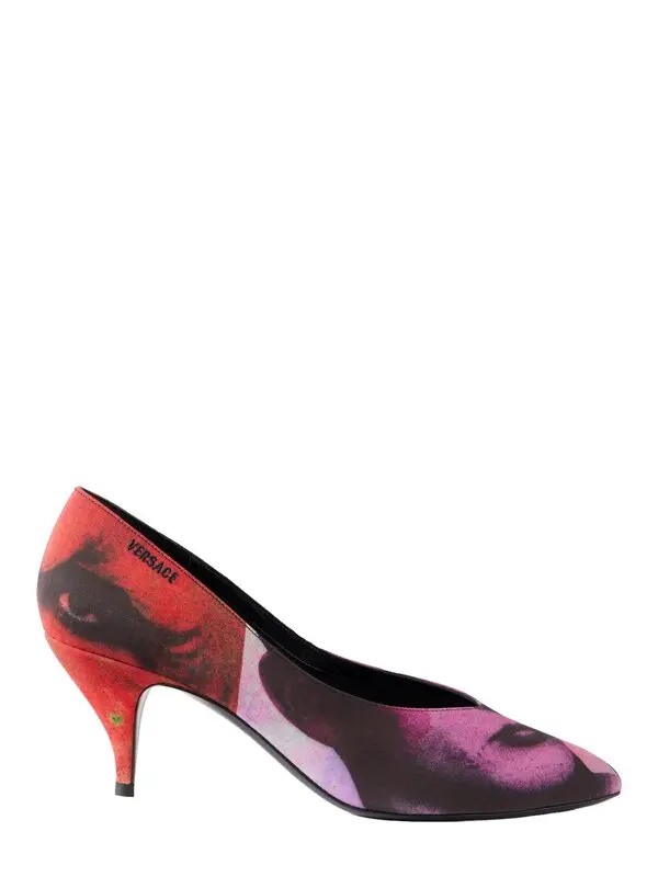 Versace Tina Silk Faille 65 Pumps - Multi