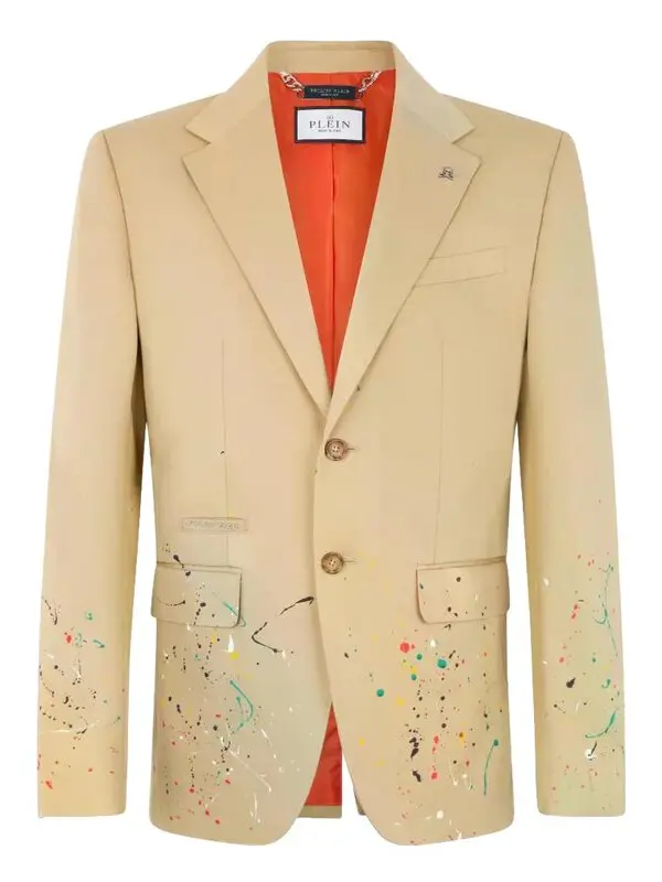 Philipp Plein Paint-splash Blazer - Neutrals