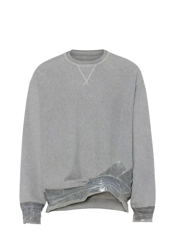 MAISON MARGIELA Crewneck Sweater With Paint Effect - Grey