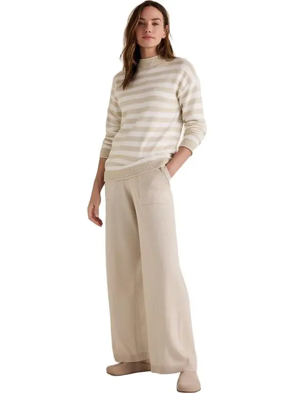 HAVEN WELL WITHIN Organic Cotton Knit Wide Leg Pants - Chantrelle