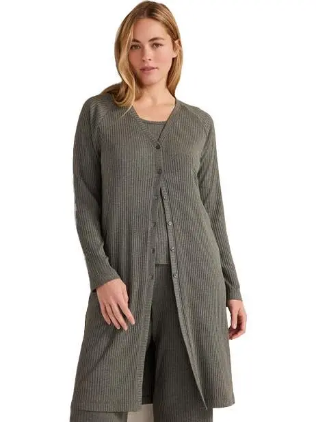 HAVEN WELL WITHIN Drapey Rib Knit Duster - Cypress Hthr