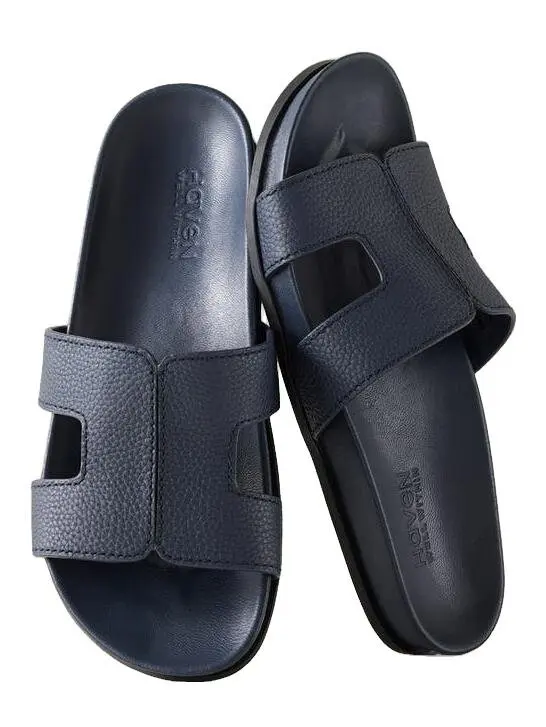 HAVEN WELL WITHIN Leather Cutout Slides - Nightfall