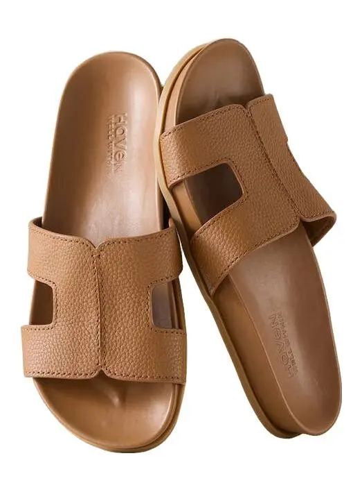 HAVEN WELL WITHIN Leather Cutout Slides - Rope