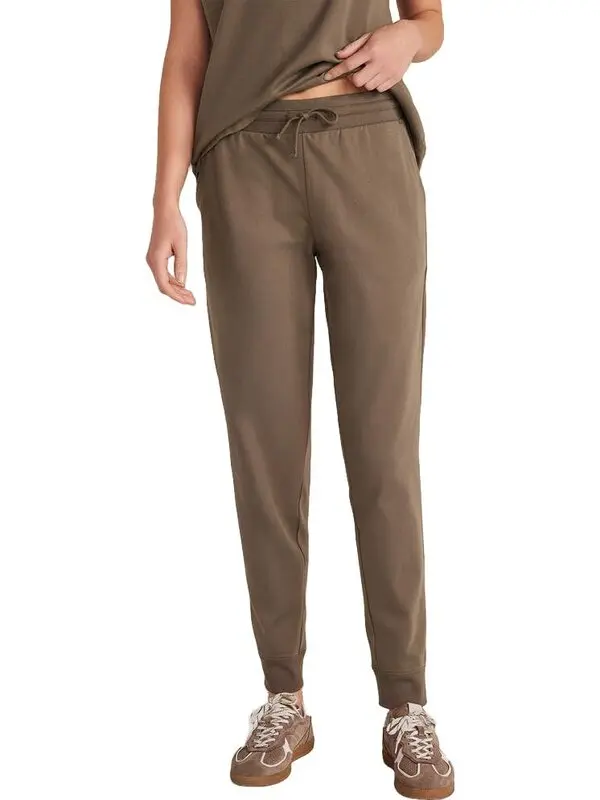 HAVEN WELL WITHIN Organic Cotton Interlock Joggers - Slate Brown