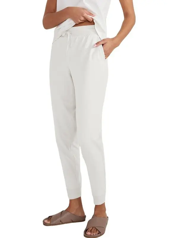 HAVEN WELL WITHIN Organic Cotton Interlock Joggers - White