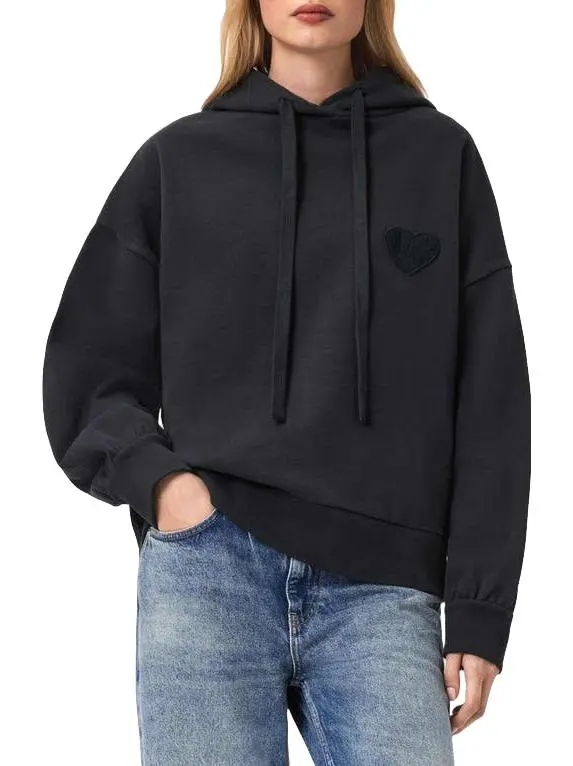 ALLSAINTS Lover Eli Cotton Hoodie - Graphite Blue