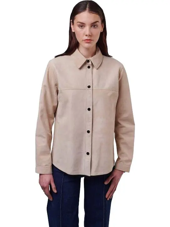 FURNIQ UK Sabine Suede Shirt - Beige
