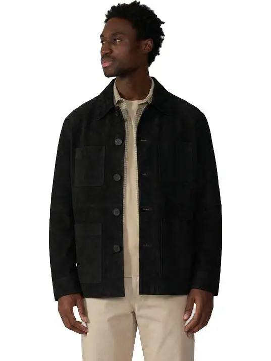 FURNIQ UK Beckett Suede Chore Jacket - Black