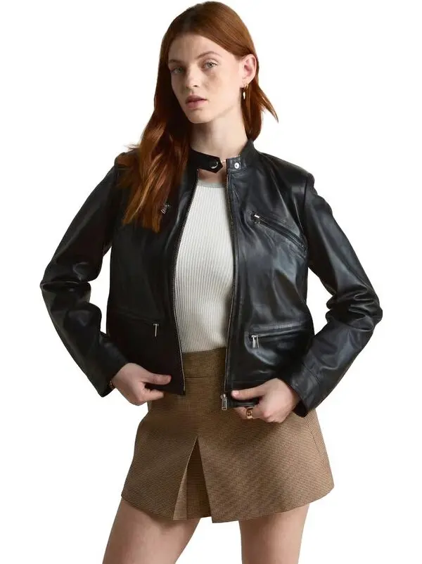 FURNIQ UK Blair Leather Jacket - Black