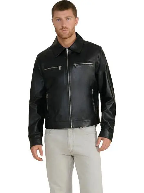 FURNIQ UK Lennox Nappa Leather Jacket - Black