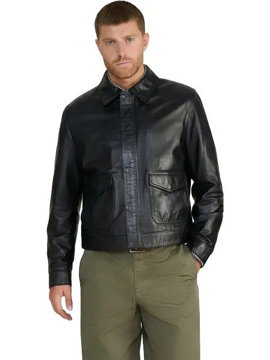 FURNIQ UK Maddox Leather Jacket - Black