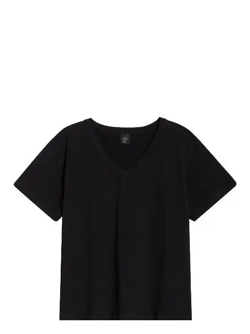 LESET Margo V-neck Cotton T-shirt - Black
