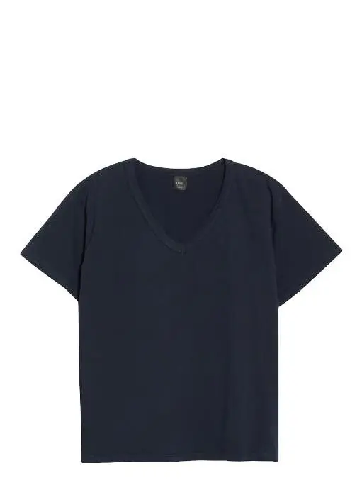 LESET Margo V-neck Cotton T-shirt - Midnight