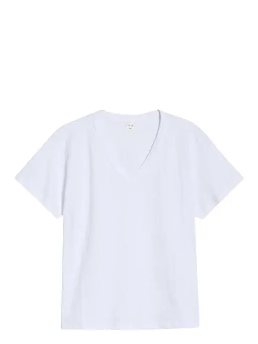 LESET Margo V-neck Cotton T-shirt - White