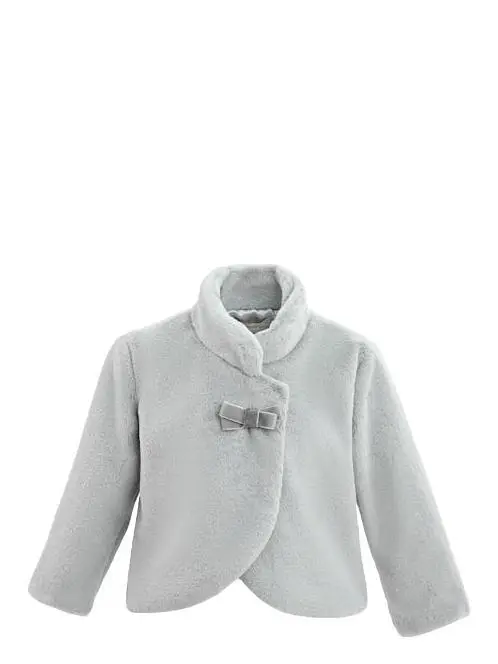 TULLEEN Auzelia Plush Asymmetrical Coat - Grey