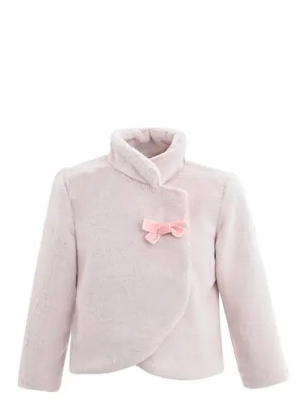 TULLEEN Auzelia Plush Asymmetrical Coat - Pink