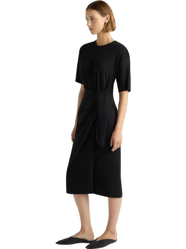 Modern Citizen Organic Cotton T-shirt Wrap Dress - Black