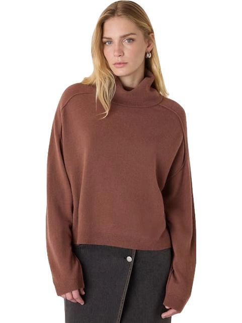 Whistles Wool Cowl Neck Knit Sweater - Brown