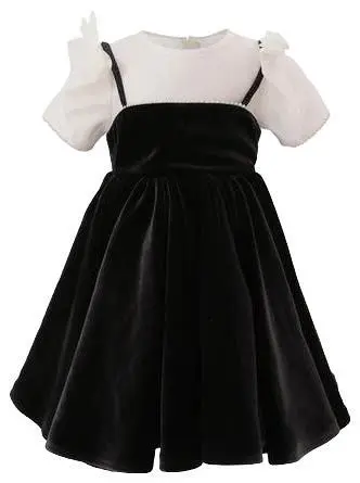 TULLEEN Yasmine Velvet Bow Dress - Black
