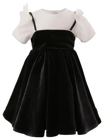 TULLEEN Yasmine Velvet Bow Dress - Black