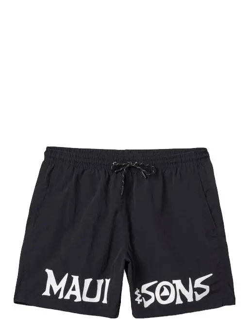 MAUI & SONS Stonewave Adventure Drawstring Shorts - Black