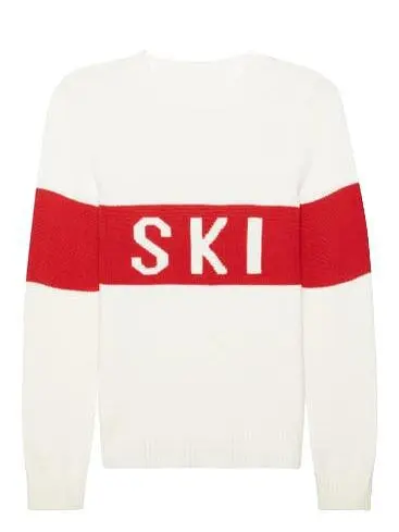 ELLSWORTH + IVEY Block Ski Crewneck Sweater - Ivory
