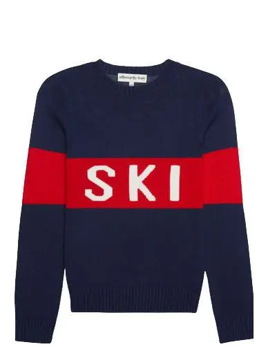 ELLSWORTH + IVEY Block Ski Crewneck Sweater - Navy