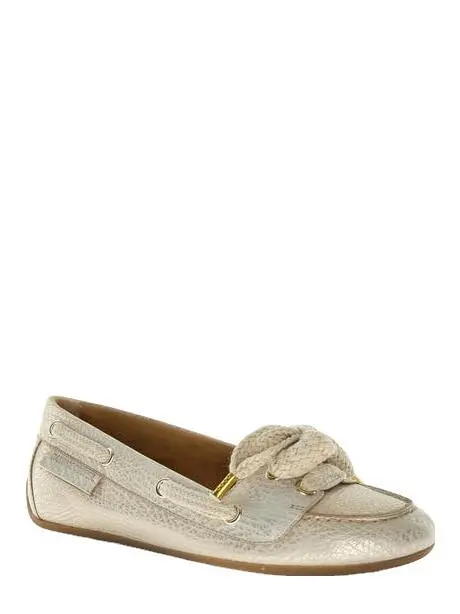 CANDICE COOPER Candy Boat Bow Loafer - Platinum