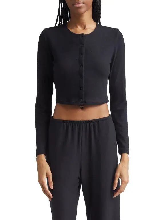 LESET Lauren Crop Cardigan - Black