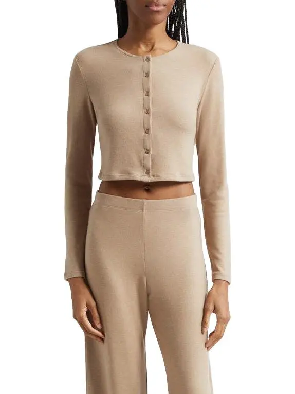 LESET Lauren Crop Cardigan - Sable