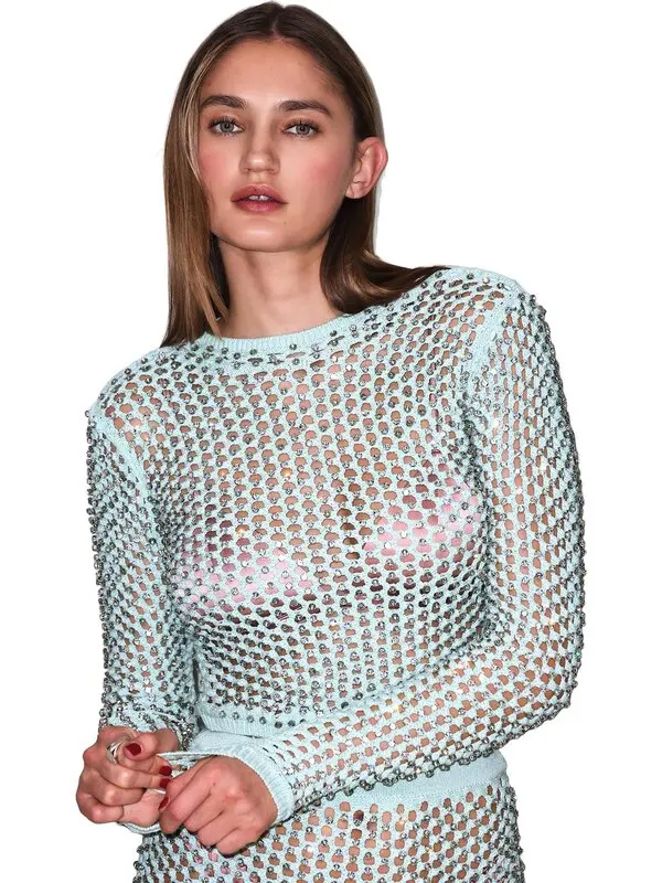 FLEUR DU MAL Spotlight Long Sleeve Top - Frosted Mint