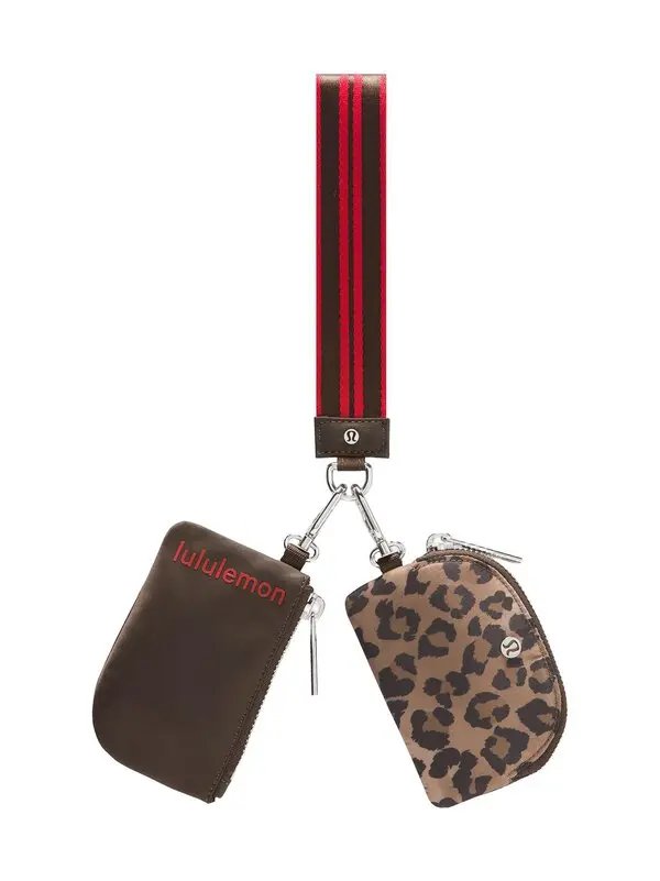 Lululemon Dual Pouch Wristlet - True Leopard Multi/oxford Red/walnut Crunch/silver