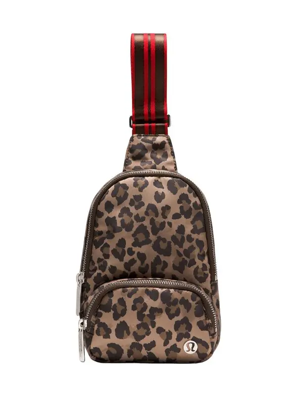 Lululemon Everywhere Small Sling Bag 2l - True Leopard Multi/oxford Red/walnut Crunch/silver