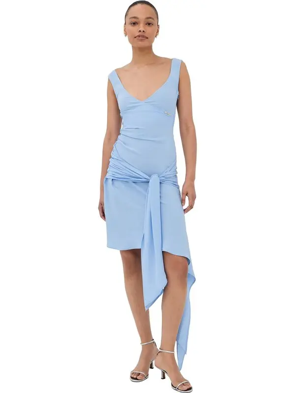Attico Mini Draped Dress - Baby Blue