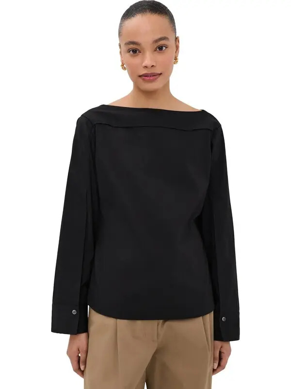 Theory Boat Neck Blouse - Black