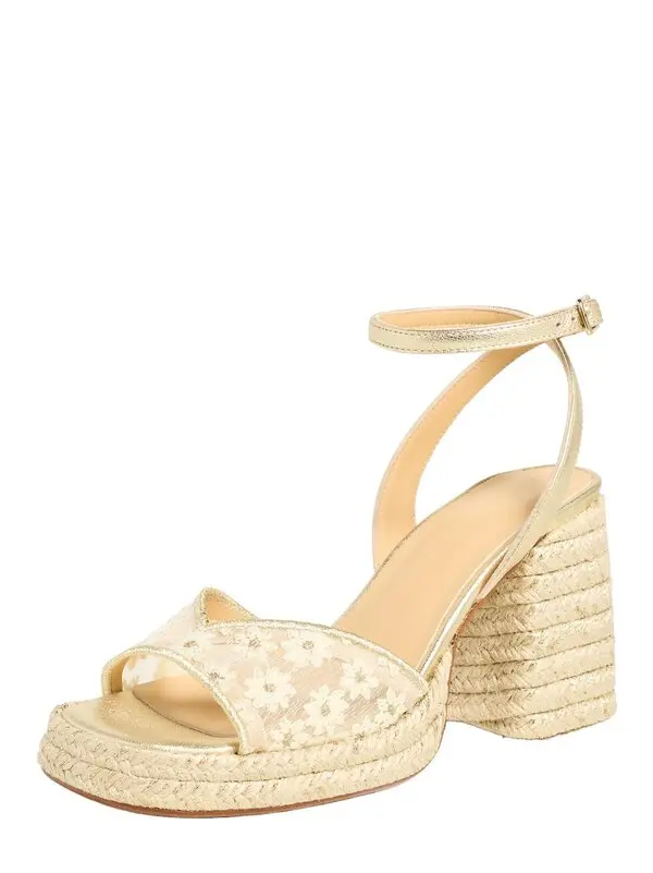 CastaÑer Valle Platform Sandals - Blanco/oro