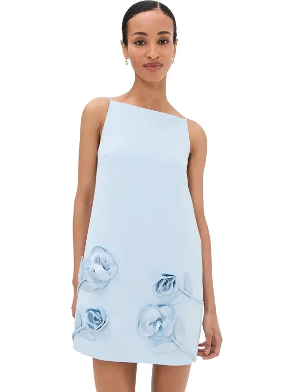 SELF-PORTRAIT Flower Mini Dress - Blue