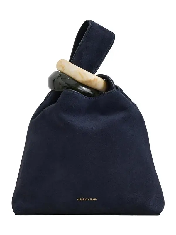 Veronica Beard Suede Swing Bag - Navy