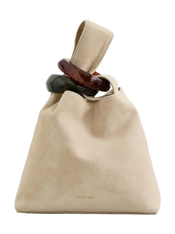 Veronica Beard Suede Swing Bag - Stone Khaki