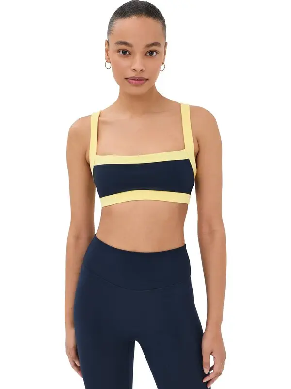 FORM Straight Neck Bra - Navy/lemon
