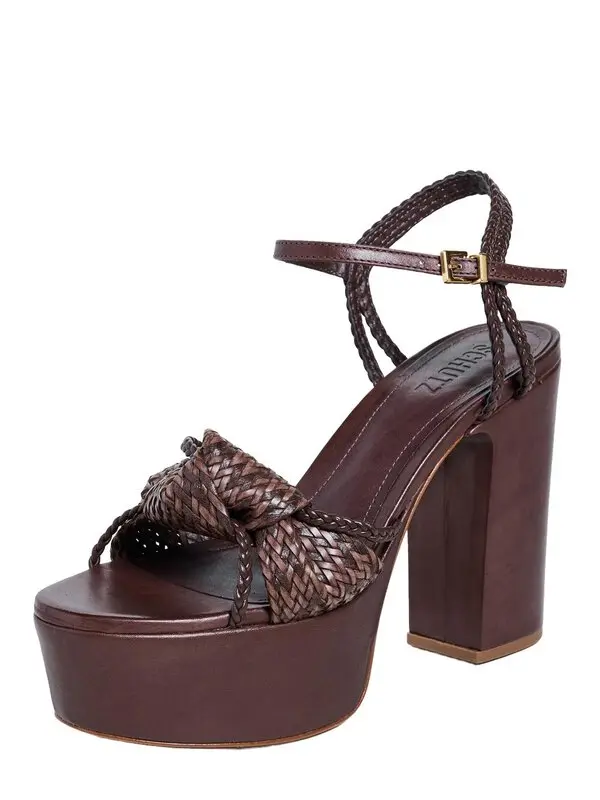 Schutz Kalina Platform Heels - Root Brown