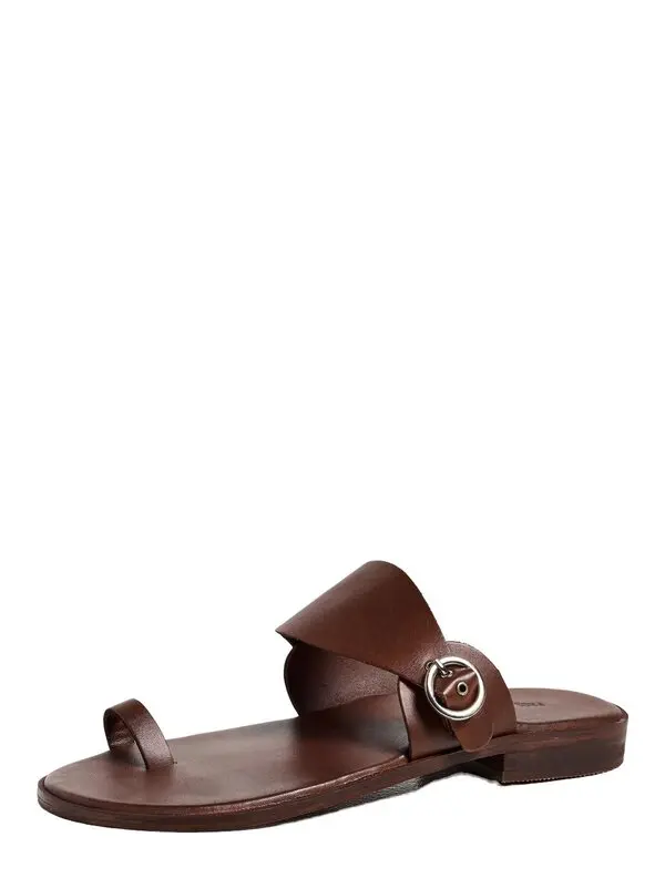 Free People Barcelona Leather Slip-on Sandals - Luggage