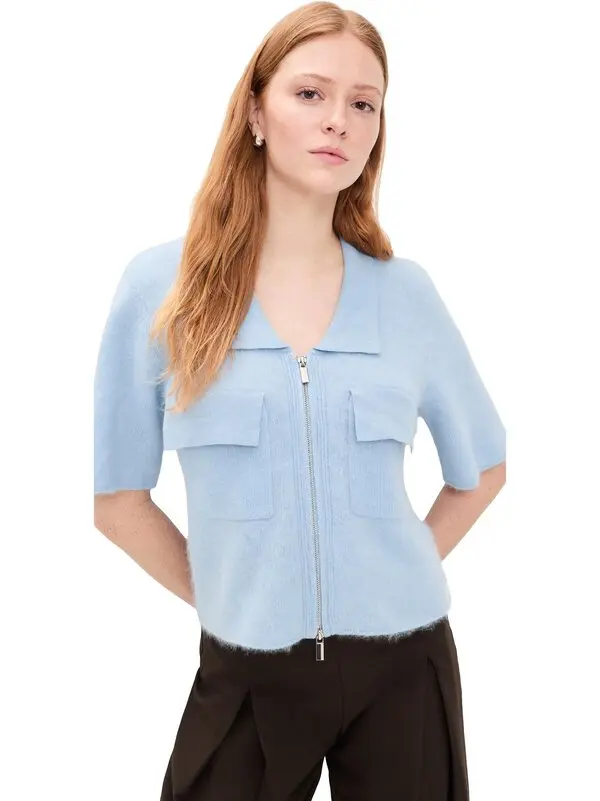 ALIGNE Brushed Wool Knitted Shirt - Blue