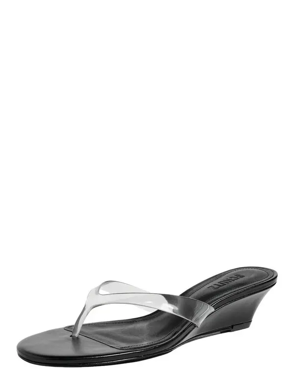Schutz Roslyn Jelly Wedges - Black