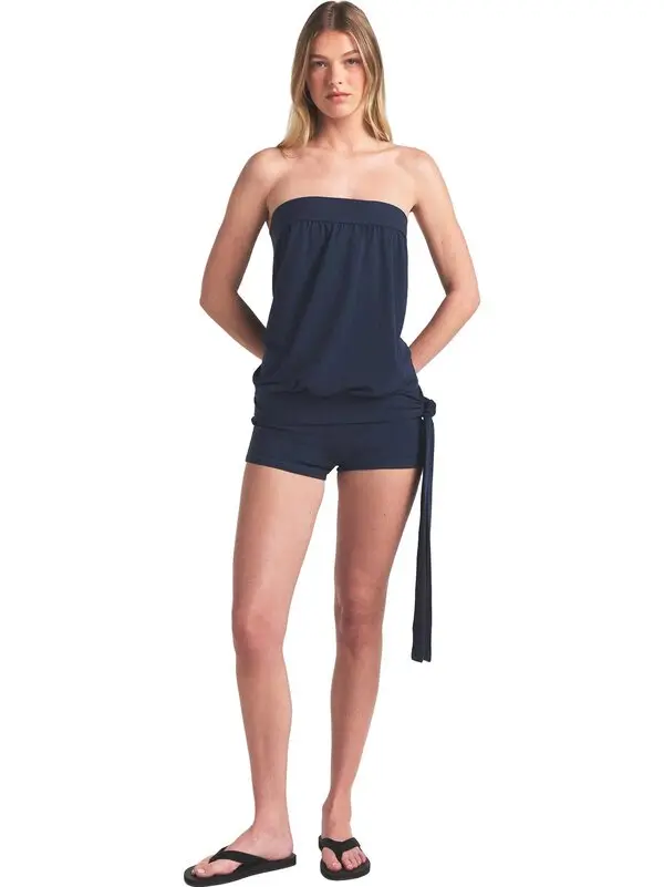 SKIMS Cotton Jersey Tie Side Tube Top - Navy