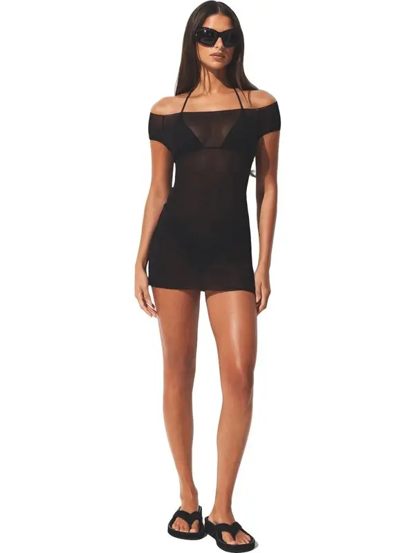 SKIMS Mesh Mini Dress - Onyx