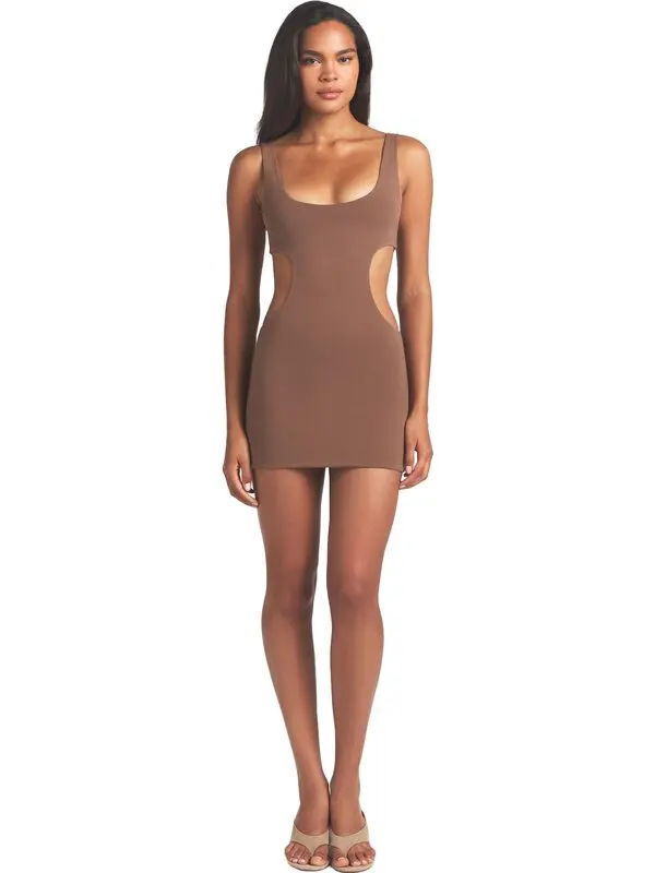 SKIMS Cotton Jersey Cut Out Mini Dress - Jasper